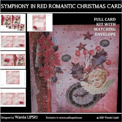 SYMPHONY IN RED VINTAGE CHRISTMAS FOLD CARD - CUP747136_2237 | Craftsuprint