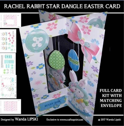 RACHEL RABBIT STAR DANGLE EASTER CARD - CUP767914_2237 | Craftsuprint