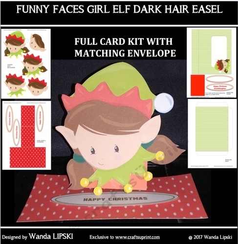 FUNNY FACE GIRL ELF DARK HAIR CHRISTMAS EASEL - CUP807958_2237 ...