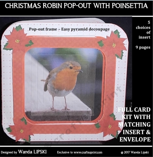 CHRISTMAS ROBIN POP-OUT FRAME CARD WITH POINSETTIA - CUP813772_2237 ...