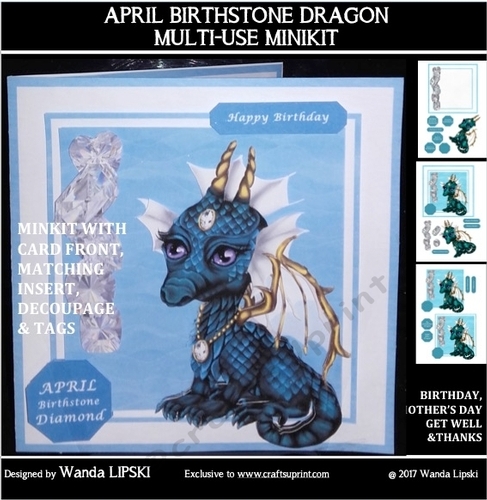 APRIL BIRTHSTONE DRAGON MULTI-USE MINIKIT - CUP856298_2237 | Craftsuprint