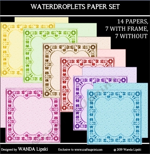 WATER DROPLETS PAPER SET - CUP943250_2237 | Craftsuprint