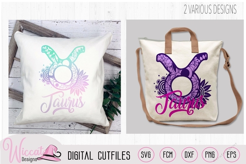 Flower Mandala Taurus Zodiac, floral Taurus sign, born in april, May ...