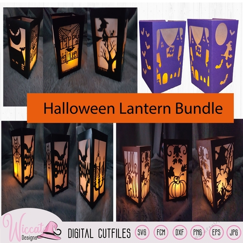 Halloween lantern bundle svg, pumpkin and leaves, Halloween decoration ...