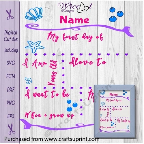 Mermaid back to school sign - CUP902979_81588 | Craftsuprint