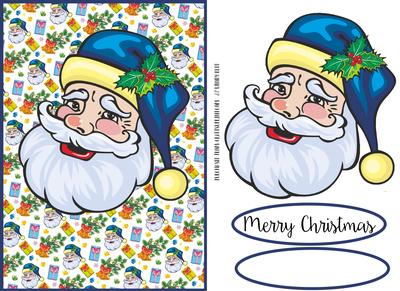 Blue Santa Card Front / Topper - CUP675873_571 | Craftsuprint