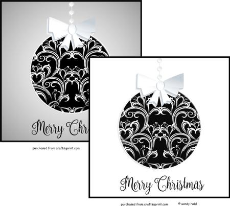 Monotone Christmas Bauble & Bow Toppers / Card Fronts - CUP677121_571 ...
