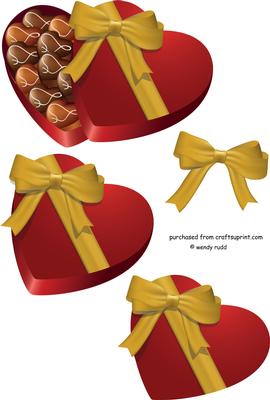 Heart Shaped Chocolate Box Decoupage Topper / Card Front - CUP679169 ...