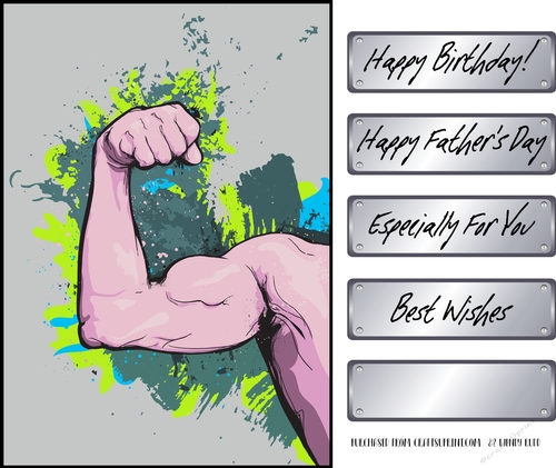 Strong Muscle Male Card front / topper - CUP716363_571 | Craftsuprint