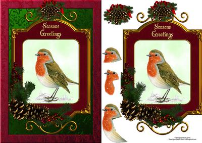 Seasons Greetings Robin with Topper and Decoupage - CUP151915_758 ...