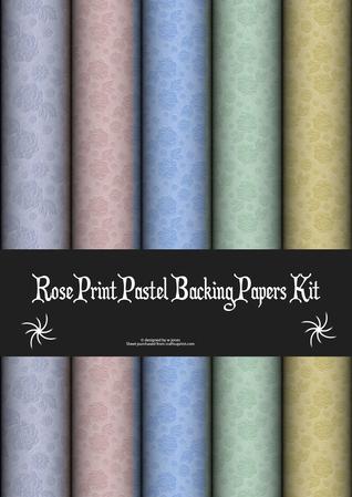 Rose Print Pastel Backing Papers Kit - CUP172312_758 | Craftsuprint