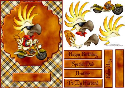 Rocking Biker Rooster with Decoupage - CUP180792_758 | Craftsuprint