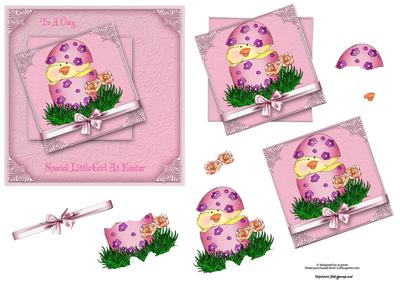 Special Little Girl Easter Card with Decoupage - CUP188951_758 ...