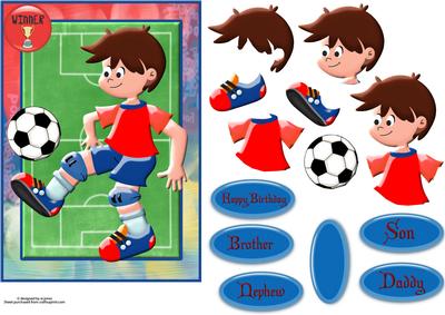 Footballer Dude with Decoupage - CUP197324_758 | Craftsuprint