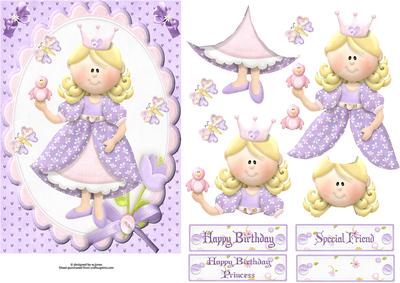 Little Princess with Decoupage - CUP198799_758 | Craftsuprint