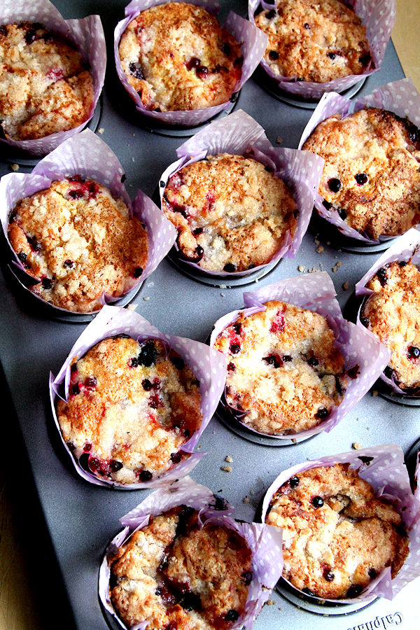 Blueberry Currant Muffins, with Butter Streusel – A Cup of Sugar … A ...