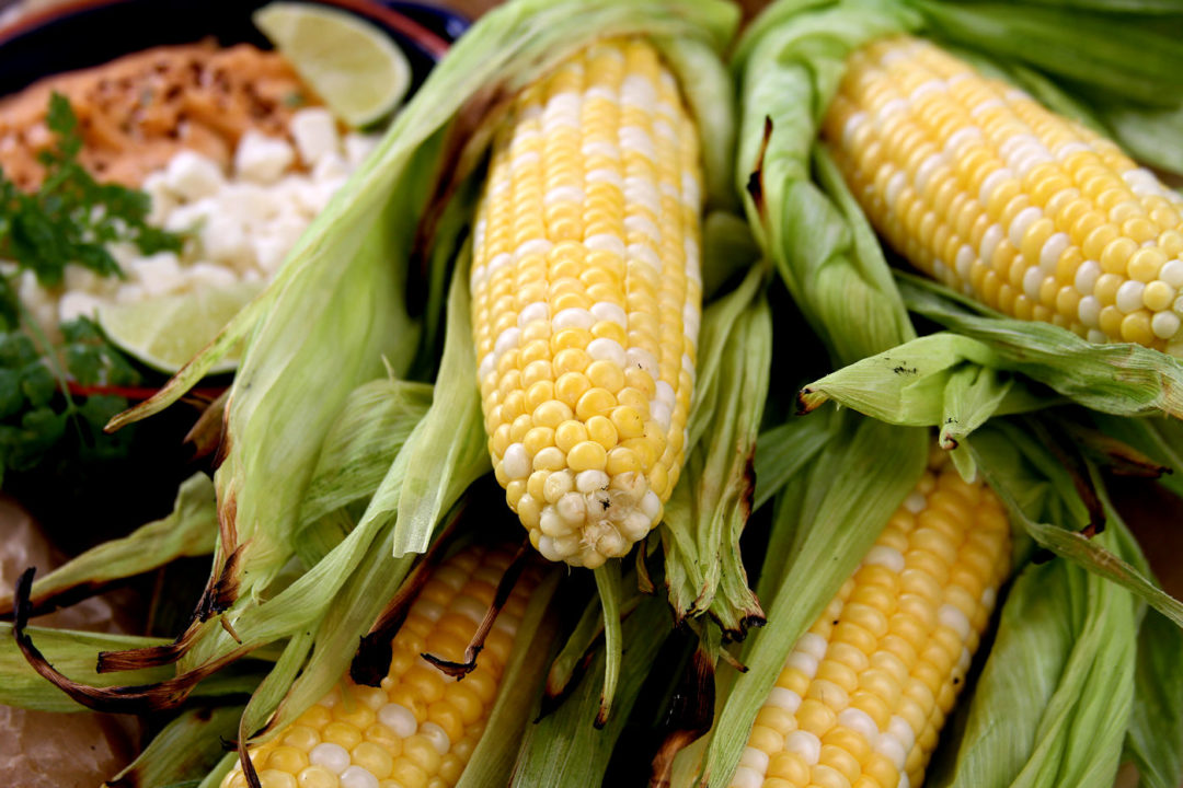 Grilled Corn on the Cob with Mexican-inspired Smokey Mayo and Cojita ...