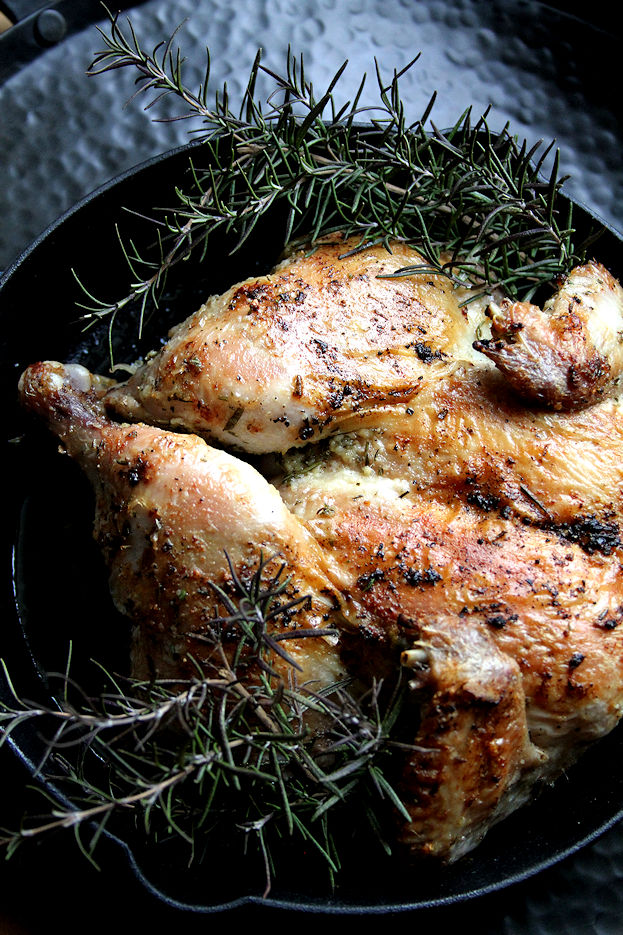Crispy Roast Butterflied Chicken with Rosemary and Garlic (Cast Iron ...