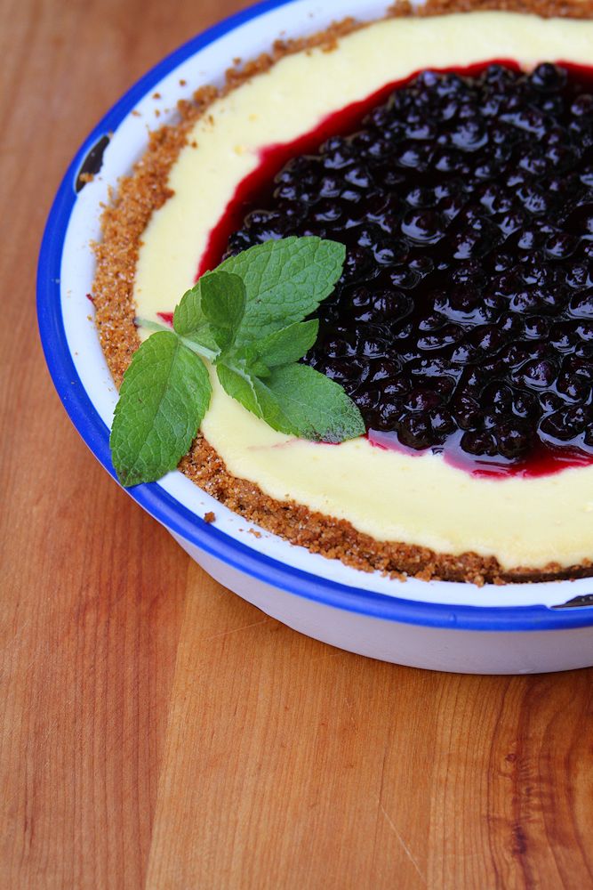 Lemon Cheesecake Pie with Blueberry Compote – A Cup of Sugar … A Pinch ...