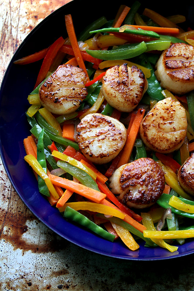 Seared Scallops on Multicolored Veggies – A Cup of Sugar … A Pinch of Salt