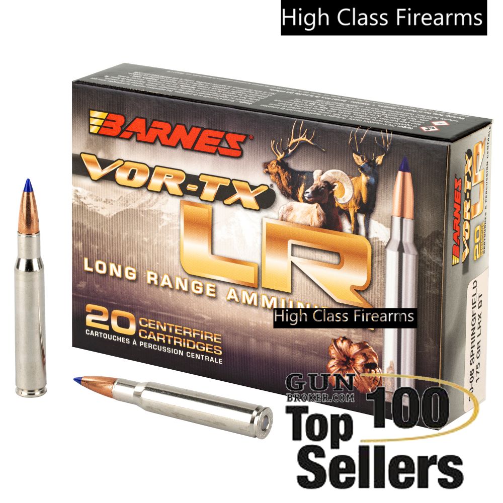 Barnes VOR-TX Long Range Ammo 30-06 Springfield 175 Grain LRX BT 20 ...