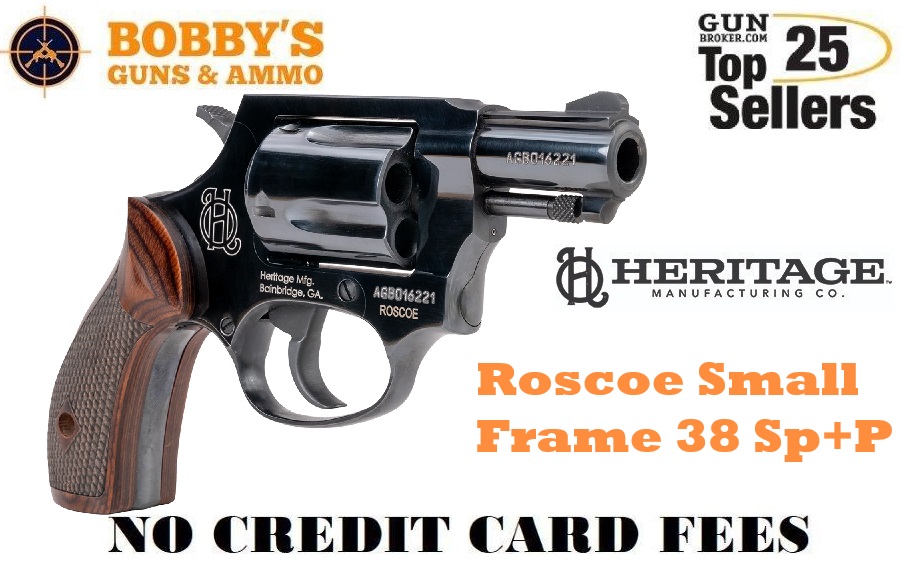 Heritage Mfg HR38B2W Roscoe Small Frame 38 Special +P 5rd 2 ...