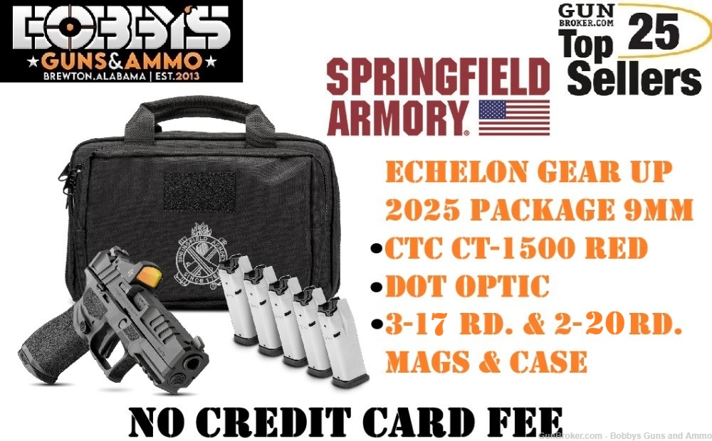 Springfield Armory Echelon 9mm Blk 4.5" 20+1 Gear Up 25 Package - Semi ...