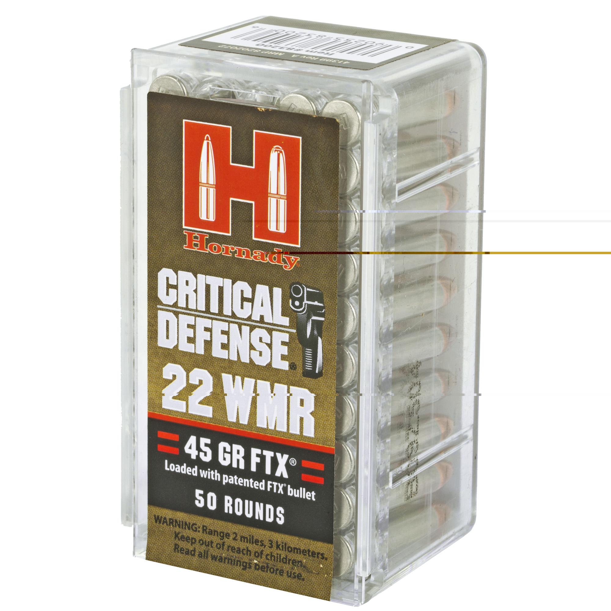 Hornady 83200 Critical Defense 22 WMR 45 gr Flex Tip eXpanding 50 Per ...
