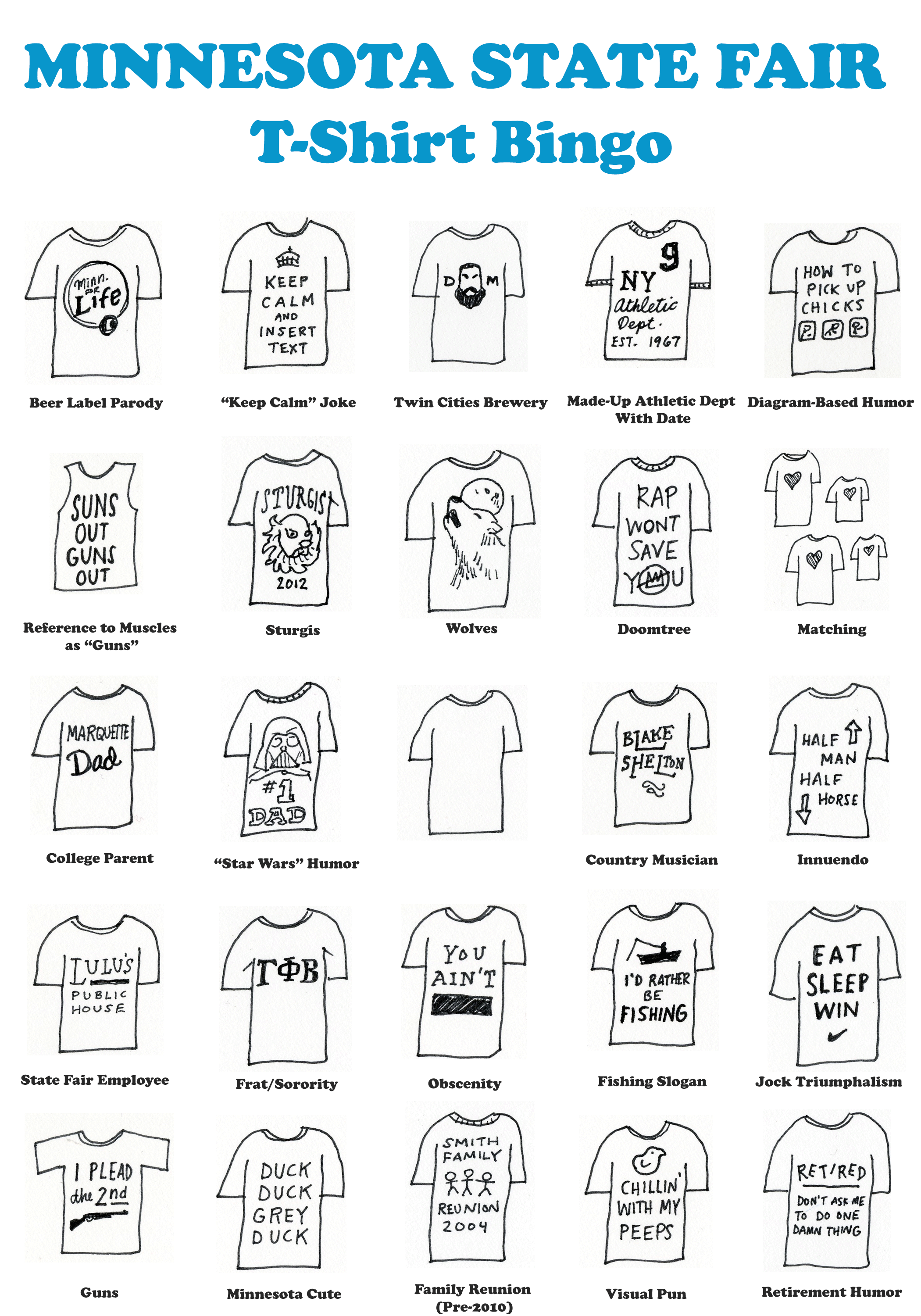 Minnesota State Fair T-shirt bingo - Democratic Underground