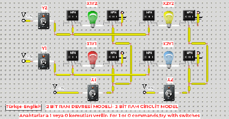 2 bit RAM electronic circuit model | DCACLab