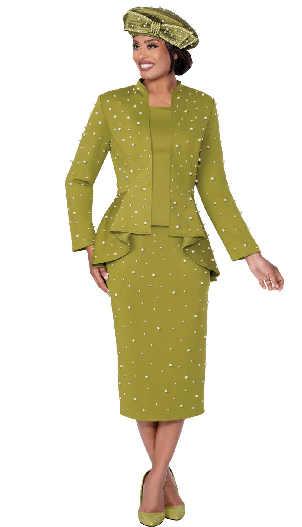 GMI pearl and peplum 3PC suit