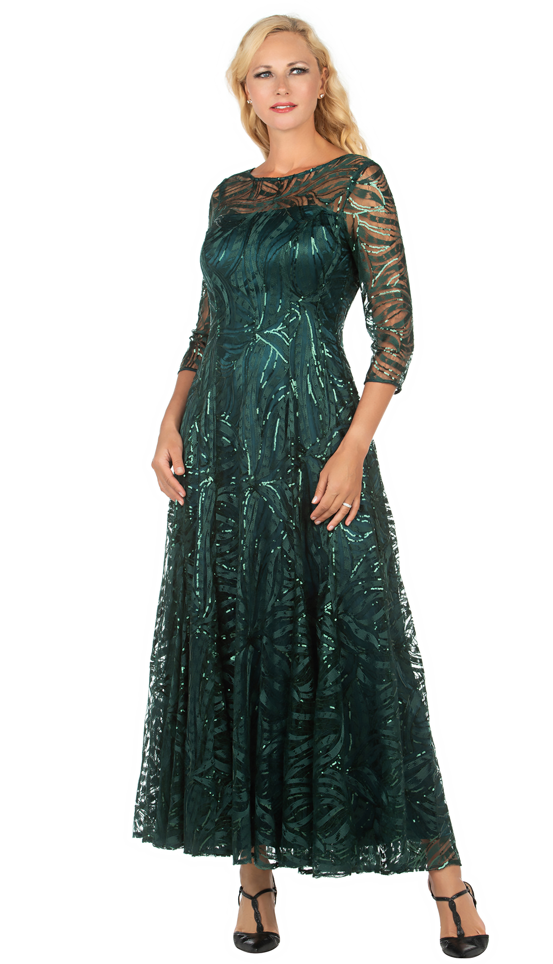 Maxi sequin and lace gown