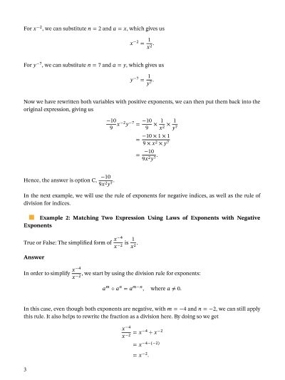Lesson: Simplifying Algebraic Expressions: Negative and Fractional ...