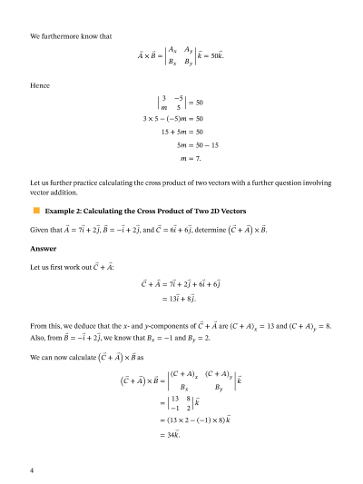 Lesson: Cross Product in 2D | Nagwa