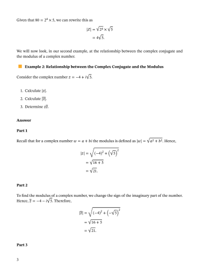 Lesson Modulus Of A Complex Number Nagwa