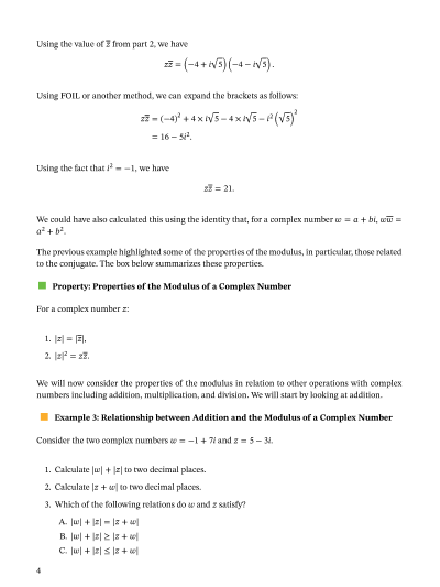 Lesson Modulus Of A Complex Number Nagwa