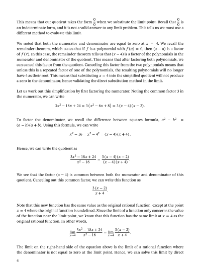 Lesson: Evaluating Limits Using Algebraic Techniques | Nagwa