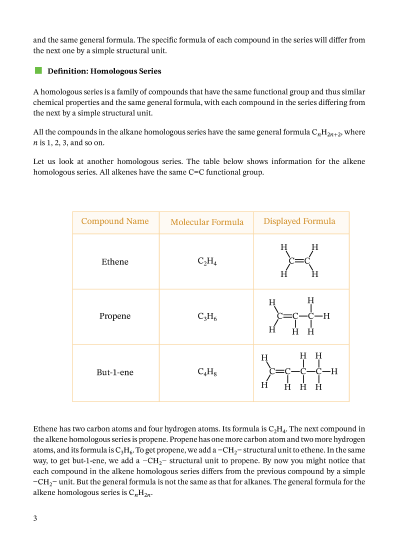 Lesson: Homologous Series | Nagwa