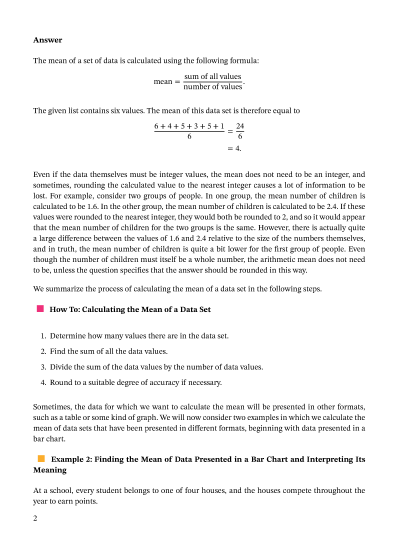 Lesson: The Mean of a Data Set | Nagwa