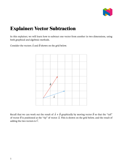 Lesson: Vector Subtraction | Nagwa