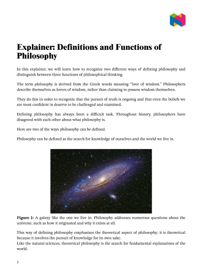 Lesson: Definitions and Functions of Philosophy | Nagwa