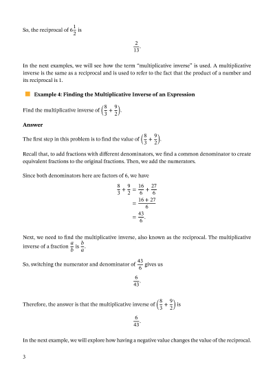 Lesson: Reciprocals | Nagwa
