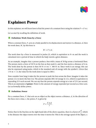 Lesson: Power | Nagwa