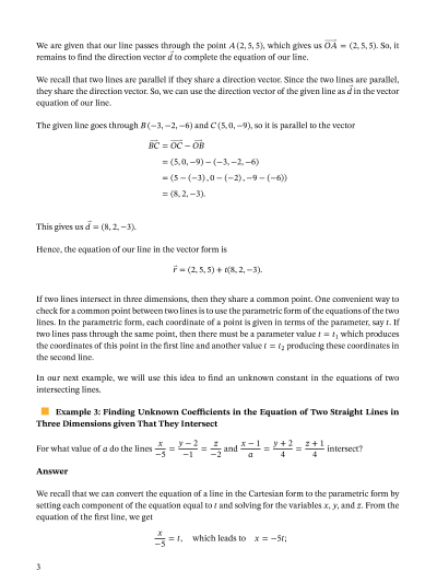 Lesson: Parallel, Perpendicular, and Intersecting Lines in Space | Nagwa