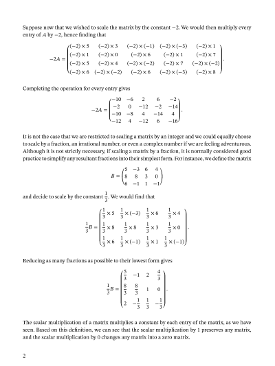 Lesson: Scalar Multiplication of Matrices | Nagwa