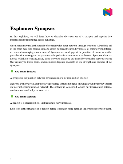 Lesson: Synapses | Nagwa
