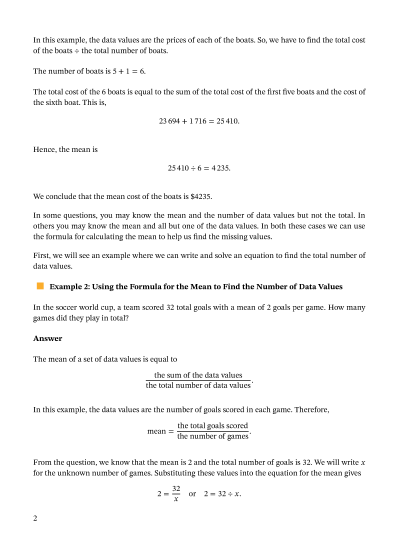 Lesson: The Mean of a Data Set | Nagwa