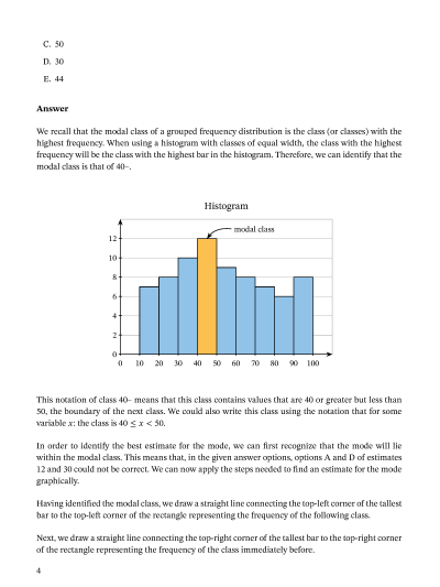 Lesson: Grouped Frequency Tables: Estimating the Mode | Nagwa