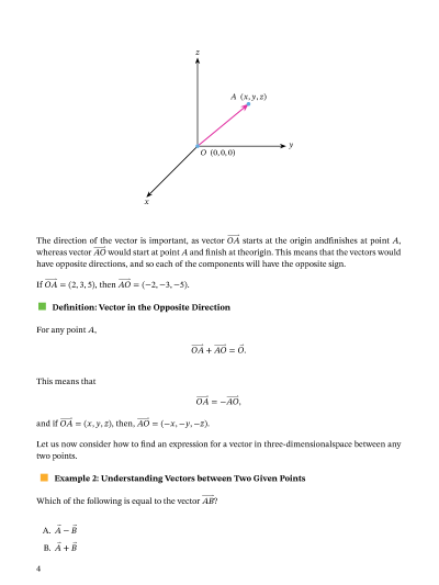 Lesson: Vectors in Space | Nagwa