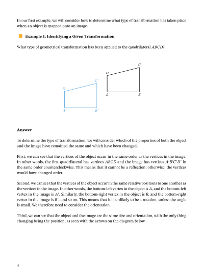 Lesson: Geometric Transformations | Nagwa